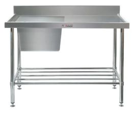 Simply Stainless Ss05.1500L Single Sink Bench With Splashback And Left ...