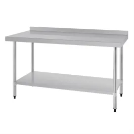 Vogue Stainless Steel Prep Table with Splashback 1500mm T382